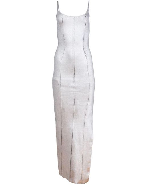 Fleur du Mal Flash Ribbed Dress in White | Lyst