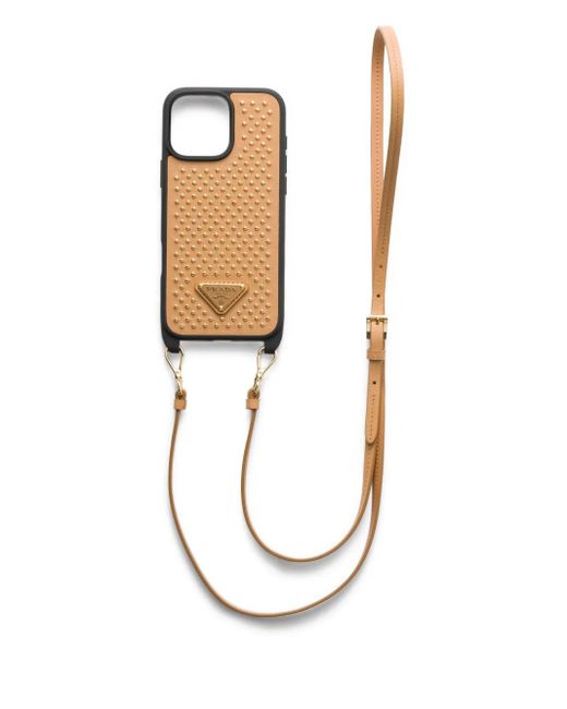 Prada Studded Iphone 16 Pro Max Case in White | Lyst