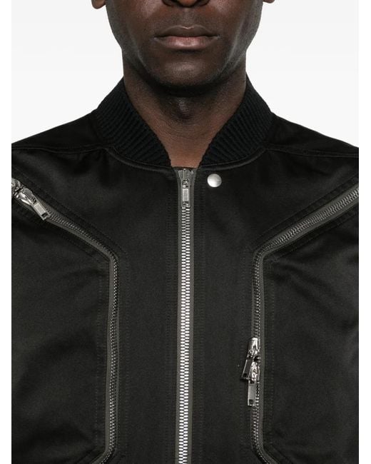Rick Owens Heizer Flight Zipped Bomber Jacket in Black for Men | Lyst UK