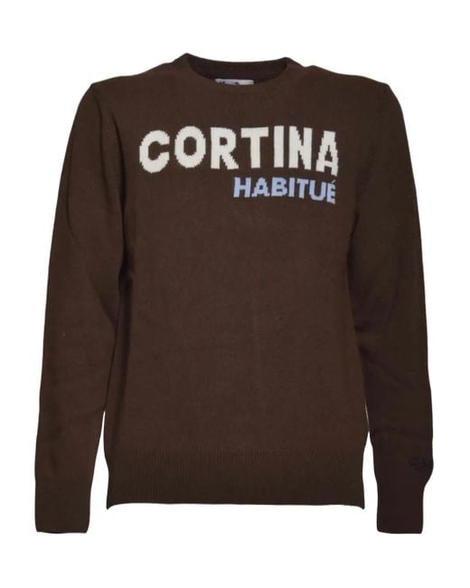 Mc2 Saint Barth Lettered Sweater in Brown for Men | Lyst UK
