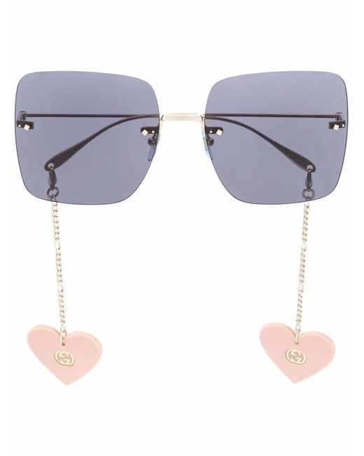 Gucci Oversized Square-Frame Sunglasses in Blue | Lyst UK