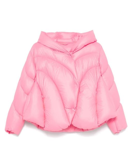 JNBY Hooded Puffer Jacket in Pink | Lyst