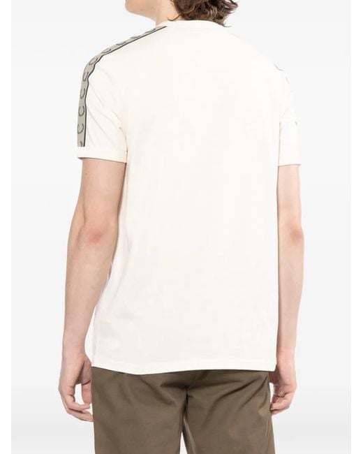 Fred Perry Taped-Sleeve T-Shirt in Natural for Men | Lyst