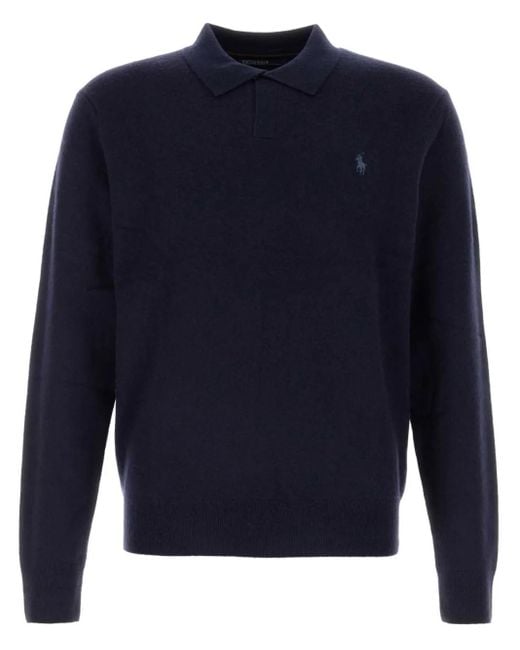 Polo Ralph Lauren Classic Polo Collar Long Sleeve Pullover in Blue for ...