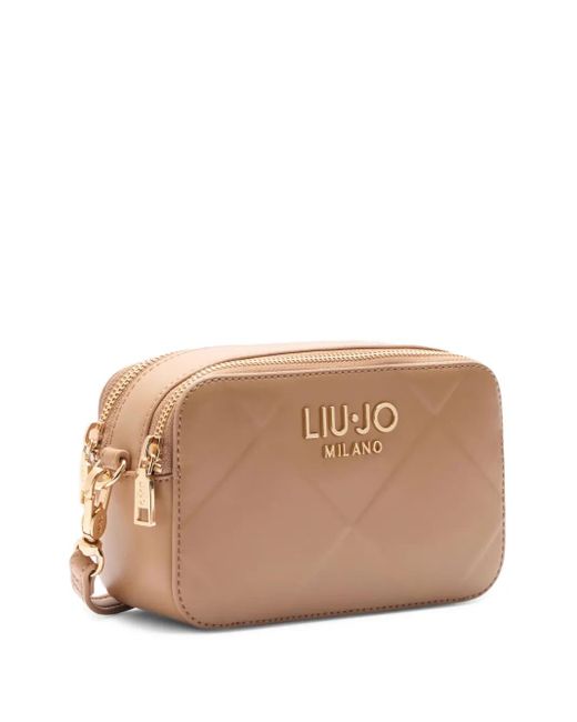Liu Jo Diamond-Pattern Cross Body Bag in Brown | Lyst