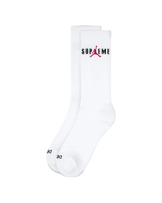 Supreme X Jordan Logo-Jacquard Socks in White for Men | Lyst UK