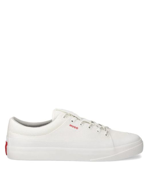 HUGO Square Logo Trainers in White for Men | Lyst