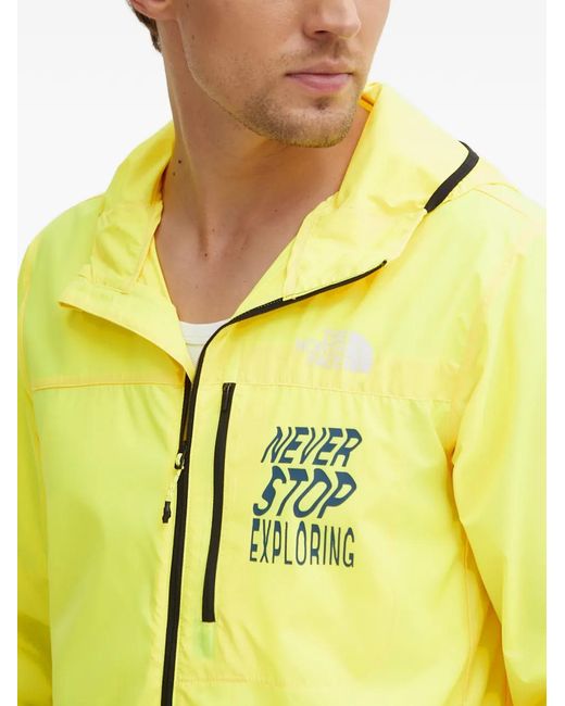 The North Face Zip Hooded Performance Jacket in Yellow for Men | Lyst UK