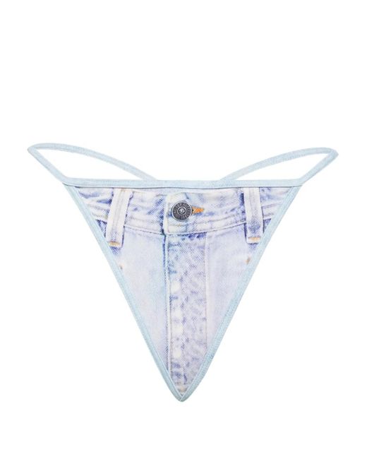 DIESEL Bfpn-D-String Bikini Bottoms in Blue | Lyst