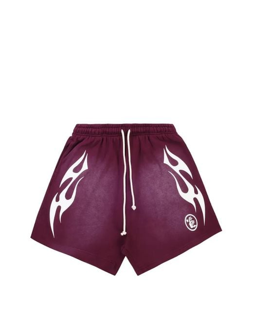HELLSTAR Flame Shorts in Purple for Men | Lyst UK