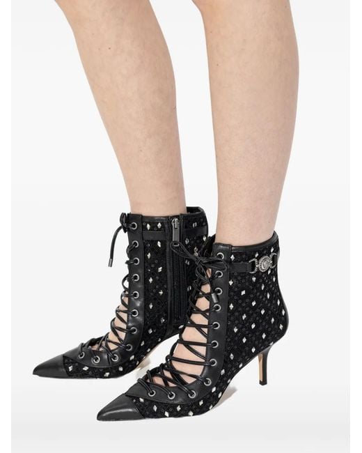 Kurt Geiger Mansion Corset Lace-Up Ankle Boots in Black | Lyst UK