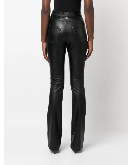 Twinset High-Rise Flared Trousers in Grey | Lyst UK