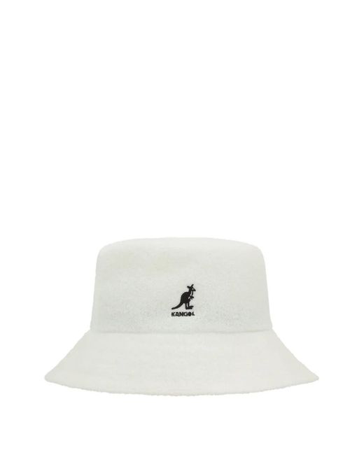 Kangol Logo-Embroidered Bucket Hat in White | Lyst UK