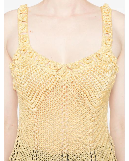 Judy Turner Daisy Flower-Strap Crochet Top in Natural | Lyst UK