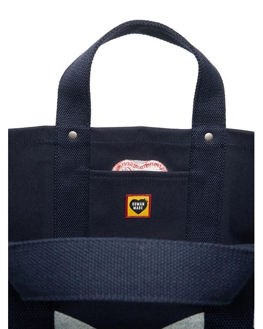 Human Made Large Logo-Print Tote Bag in Blue | Lyst UK