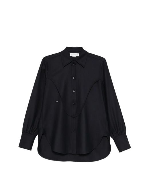 Victoria Beckham Yoke Top in Blue | Lyst UK