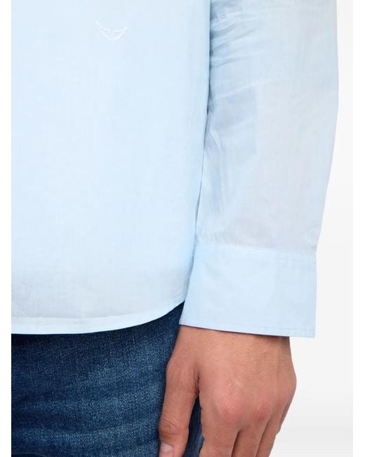 Zadig & Voltaire Officier Voile Cotton Shirt in Blue for Men | Lyst