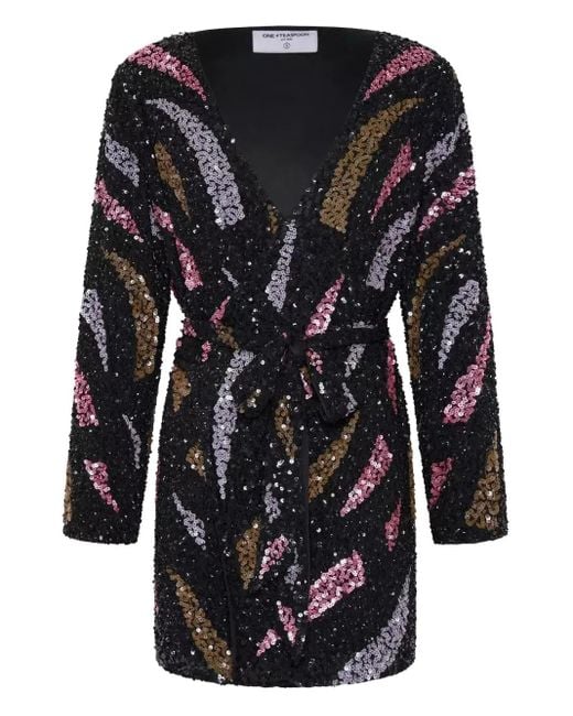 One Teaspoon Delusion Sequin Wrap Dress in Black | Lyst UK