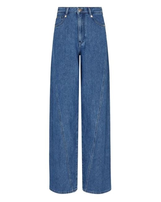 Emporio Armani Diagonal-Seam Jeans in Blue | Lyst UK