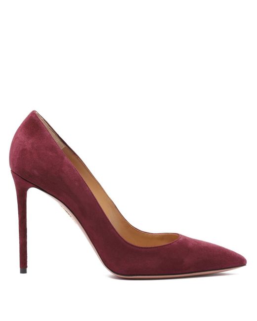 Aquazzura 105Mm Purist Pointed-Toe Pumps in Red | Lyst