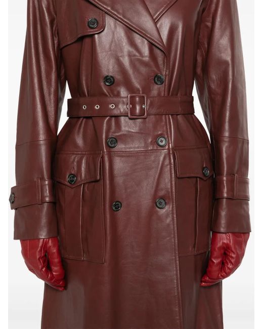 GIUSEPPE DI MORABITO Leather Trench Coat in Purple | Lyst UK