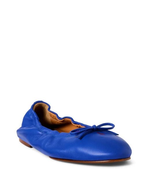 Polo Ralph Lauren Leather Ballet Flats in Blue | Lyst