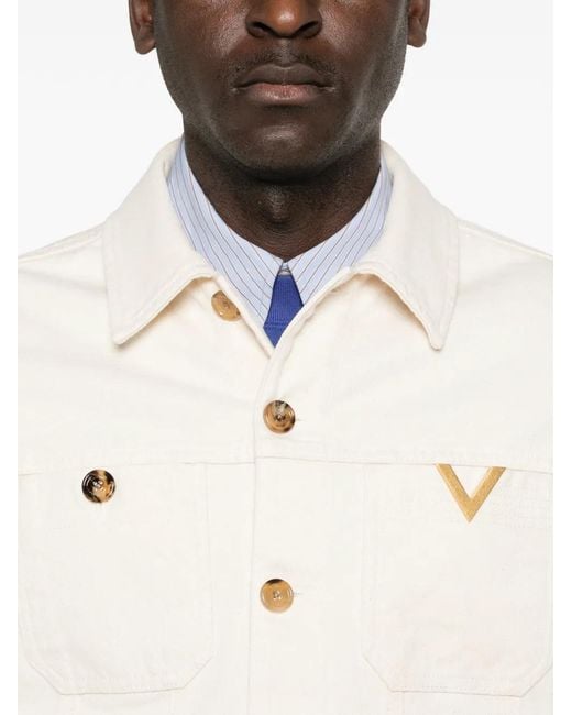 Valentino Garavani Buttoned Jacket in White for Men | Lyst UK