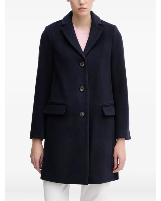 Benetton Button Pocket Coat in Blue | Lyst UK