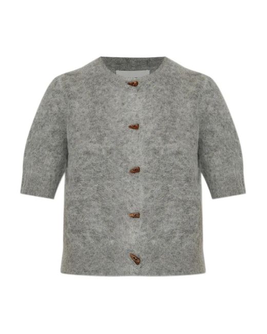 Munthe Short-Sleeve Button Cardigan in Gray | Lyst
