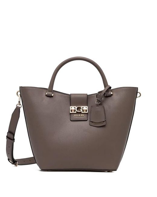 Guess Jane Logo-Detail Tote Bag in Brown | Lyst UK