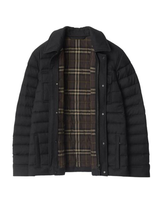 Burberry Two-Way Zip-Closure Padded Jacket in Black for Men | Lyst UK