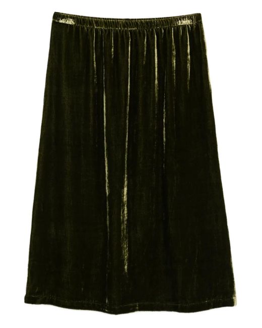 Laura Urbinati Elasticated-waist Velour Midi Skirt in Black | Lyst UK