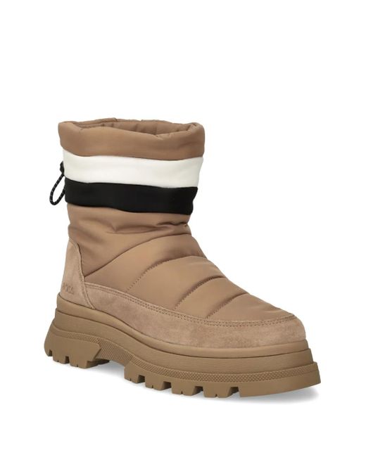 BOSS Quilted-Panel Boots in Brown | Lyst