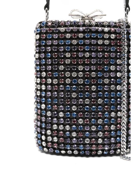 Self-Portrait Crystal-Embellished Mini Tote Bag in Black | Lyst UK
