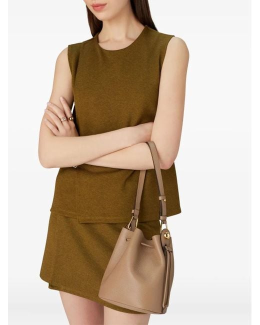Furla Mini Sfera Leather Bucket Bag in Metallic | Lyst