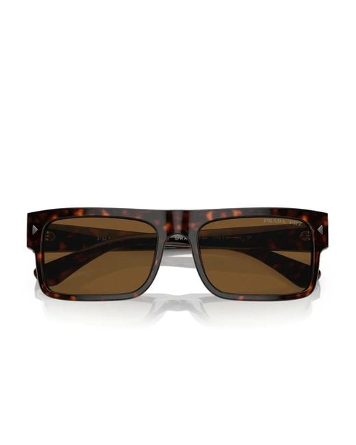 Prada Rectangle-Frame Sunglasses in Brown | Lyst UK