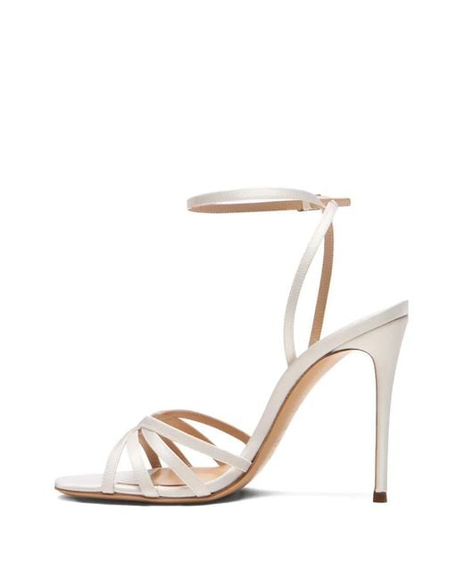 Casadei Julia Satin Sandals in White | Lyst UK