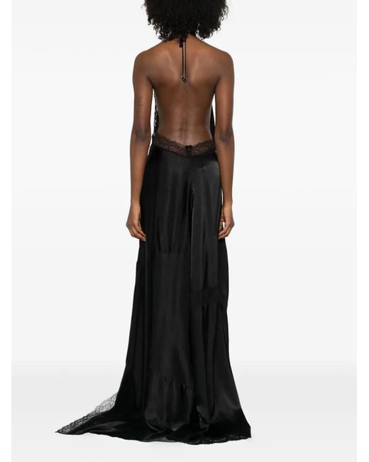 Vetements Lace Asymmetric Maxi Dress in Black | Lyst UK