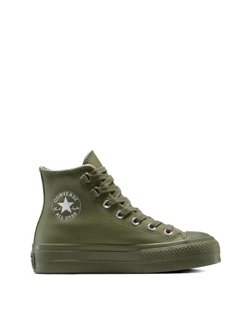 Converse Chuck Taylor All Star Lift Platform High-Top Sneakers in Green ...