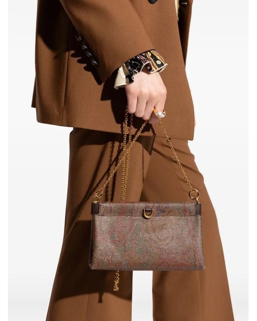 Etro Mini Talk Paisley Clutch Bag in Brown | Lyst