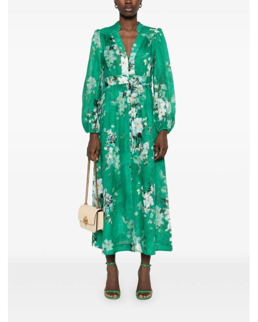 Zimmermann Everley Dress in Green | Lyst
