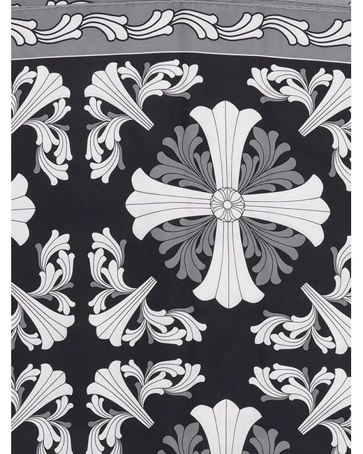 Chrome Hearts Floral Cross Silk Scarf in Black for Men | Lyst