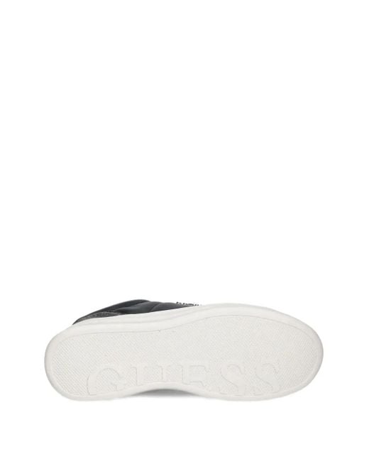 Guess Welli Leather Sneakers in Black | Lyst UK