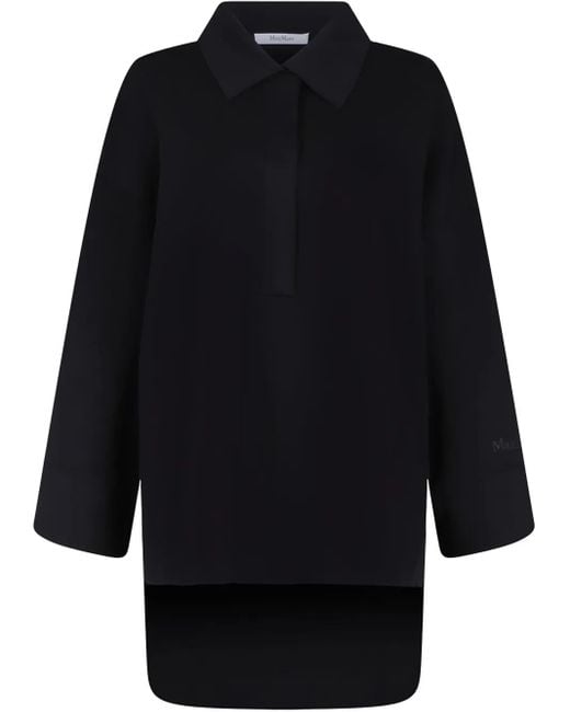 Max Mara Logo-Print Cape in Blue | Lyst