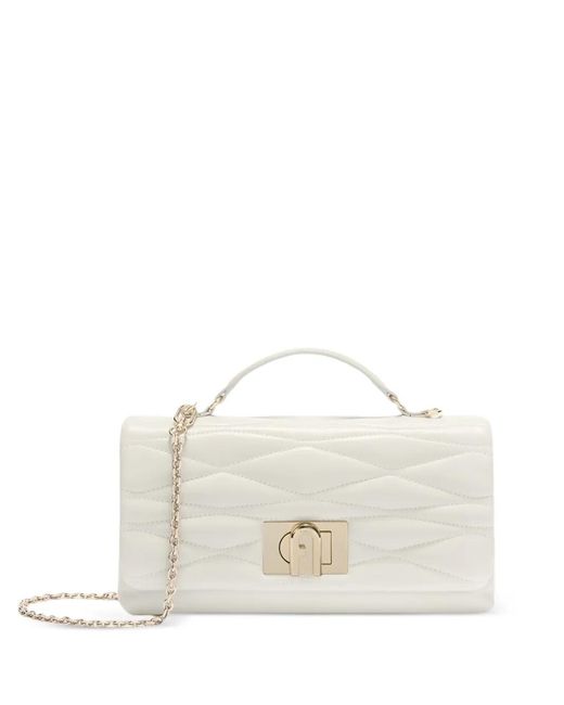 Furla 1927 Quilted Mini Bag in White | Lyst UK