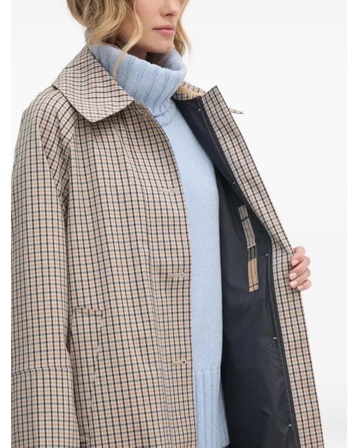 Barbour Beatrix Check Belted Trench Coat in Grey | Lyst UK