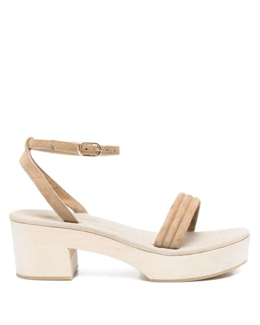 Anne Thomas Ankle-strap Platform Sandals in Natural | Lyst UK
