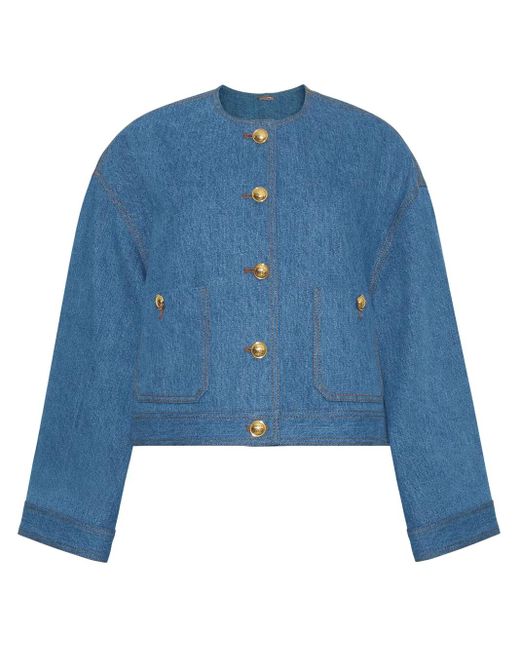 Adam Lippes Nessy Denim Jacket in Blue | Lyst