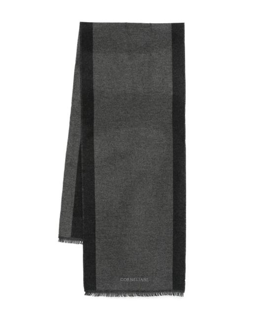 Corneliani Logo-Detail Wool Scarf in Grey for Men | Lyst UK