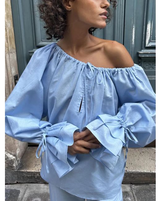Sleeper Cha-Cha Lounge Blouse in Blue | Lyst
